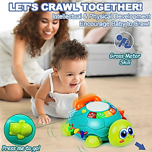 Baby Toys 12-18 months Infant Toys Toddlers Musical Toys Crawling Turtle Toy Educational Learning Toys for 1 2 3 Years Old Kids Interacting Toys Crawling Toys for Babies Toddlers Holiday Birthday Gift