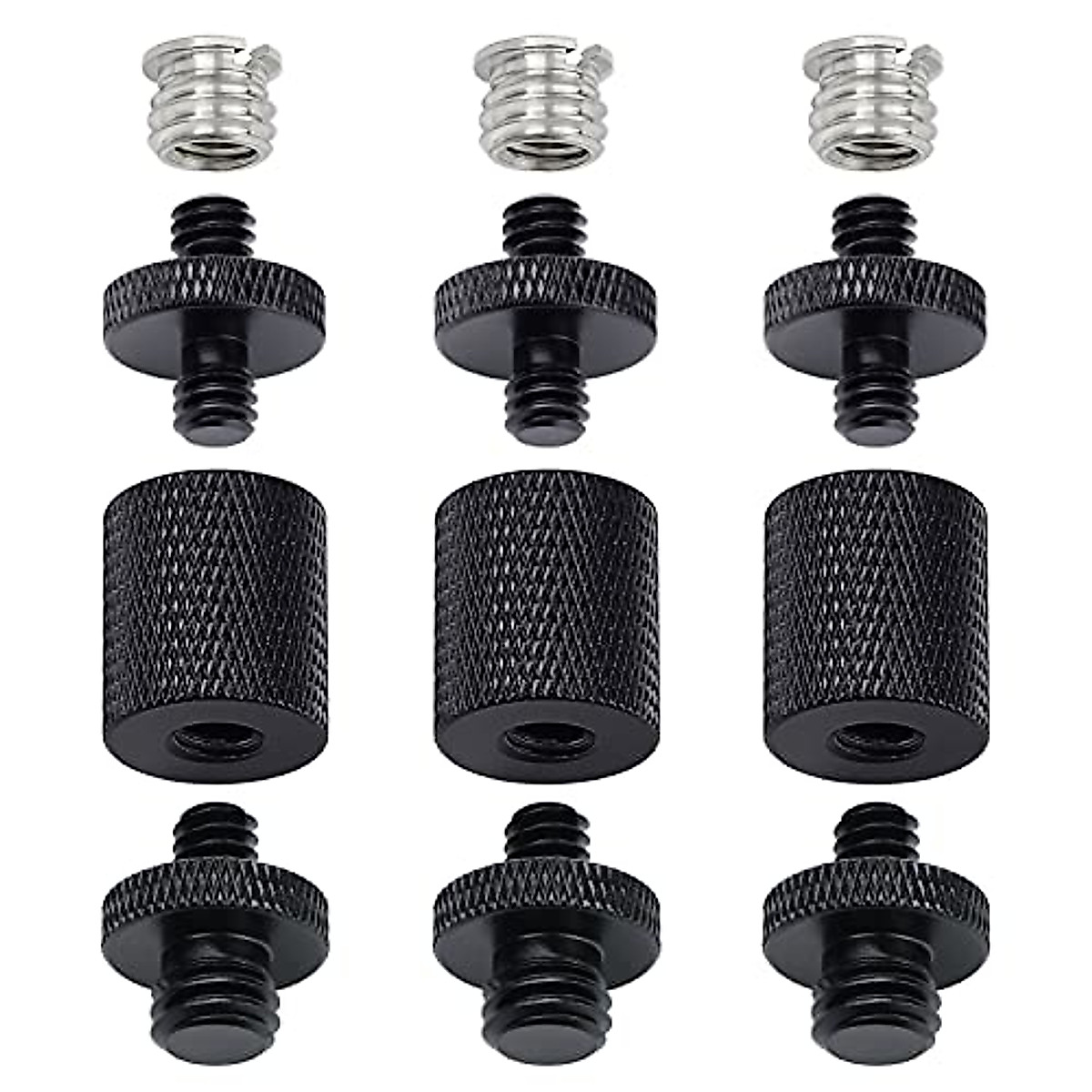 Frgyee 12 Pcs 1/4" 3/8" Light Stand Adapter, Tripod Screw Adapter Converter for DSLR Camera Tripod, Shoulder Rig, Flash Light Stand, Camera Cage, Lighting Equipment, LED Panel, GoPro Tripod Mount