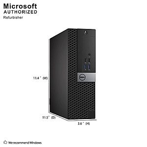 Dell Optiplex 3040 Mid Size Tower Computer PC (Intel Quad Core i5-6500, 8GB Ram, 256GB SSD, WiFi, HDMI, DVD-RW) Win 10 Pro (Renewed)