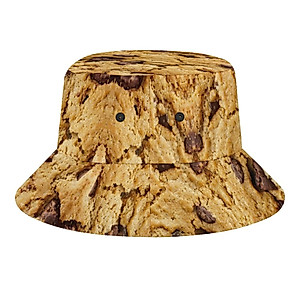 Chocolate Chip Cookie Bucket Hat Summer Beach Sun Hat Packable Fisherman Cap