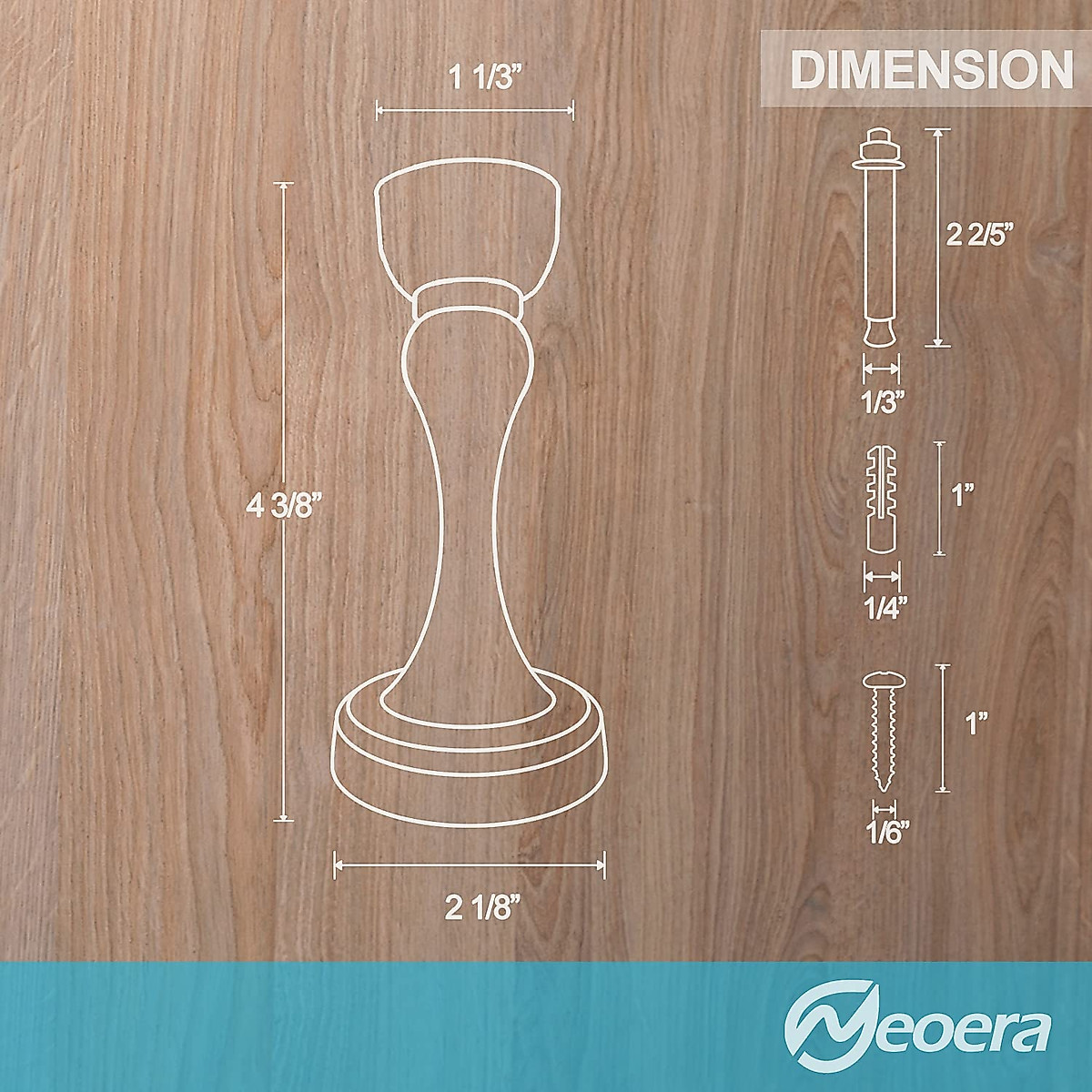 Neoera Magnetic Door Stop（Brushed Nickel）Door Stopper Strong Magnetic Door Catch for Hold Door Open, Premium Stainless Steel Made, Anti-Rust, Heavy Duty, Wall & Floor Mount 1Pack