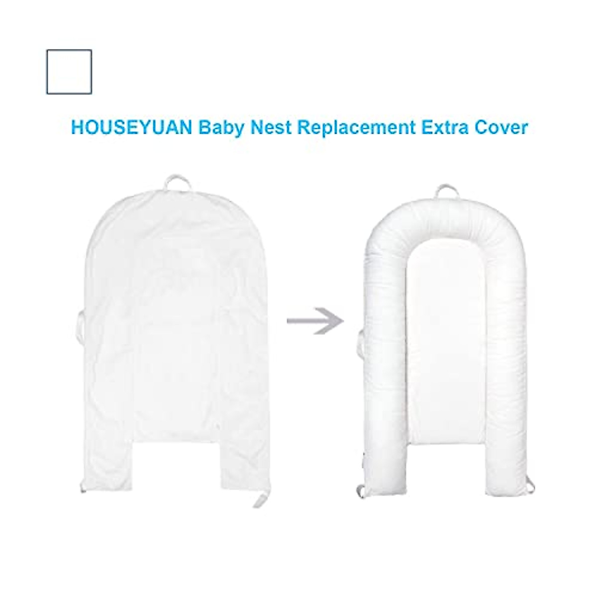 HOUSEYUAN Infant Baby Lounger Replaceable Cover co-Sleeping Newborn Baby Nest Backup Cover Breathable Machine Washable (Off White)
