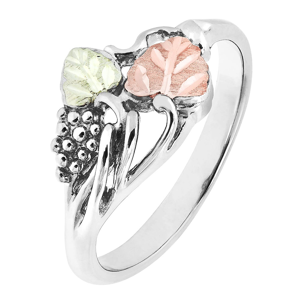 Black Hills Gold Grapes on Vines Ring in Sterling Silver