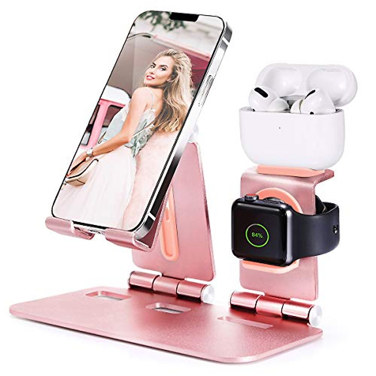 Fingic for 3 in 1 Charging Station for Samsung Galaxy S24 Ultra/S24+Plus/S24/Watch 7/6/5/4/3,AirPod Pro,Charge Stand with iPhone 15 Pro Max/15 Pro/Plus/15/14/14 Pro Max/14 Pro/14 Plus/iPhone 13/12