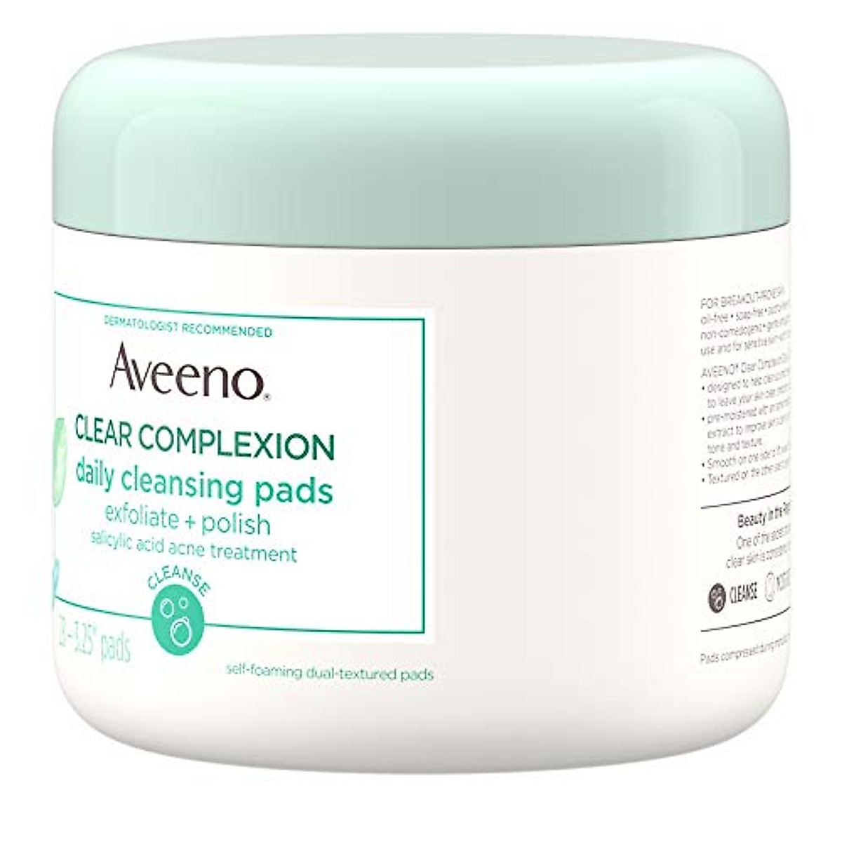 Aveeno Clear Complexion Daily Facial Cleansing Pads with Salicylic Acid Acne Treatment, 28 ct