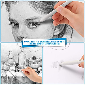 22 PCS Sketch Drawing Tools, AGPTEK 16 Blending Stumps Set with 2 Sandpaper Pencil Sharpeners, 1 Pencil Extension Tool, 2 Erasers & 1 Felt Bag for Student Sketch Drawing Accessories