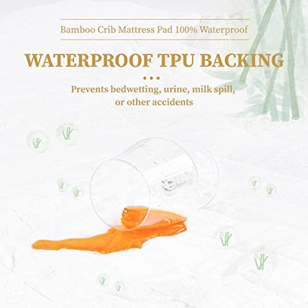 Safe and Sound 2 Pack Bamboo Crib Mattress Protector, Waterproof Quilted Crib Mattress Pads, Soft Breathable Bamboo Rayon Baby Mattress Cover (28x52 Inches, Bamboo)