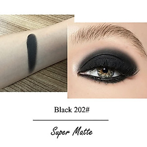 Mysense Matte Black Single Eyeshadow Palette, Pressed Powder Eye Shadow, Smooth Eye Black Powder Makeup, High Pigment Long Lasting Vegan & Cruelty Free, 202# Black
