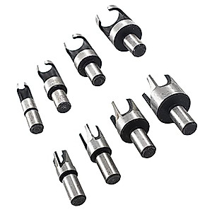 Wood Plug Cutter Carbon Steel Straight and Taper Claw Drill Bit Set 8Pcs Fit for Woodworking Hole Saw Cutting 6mm 10mm 13mm 16mm
