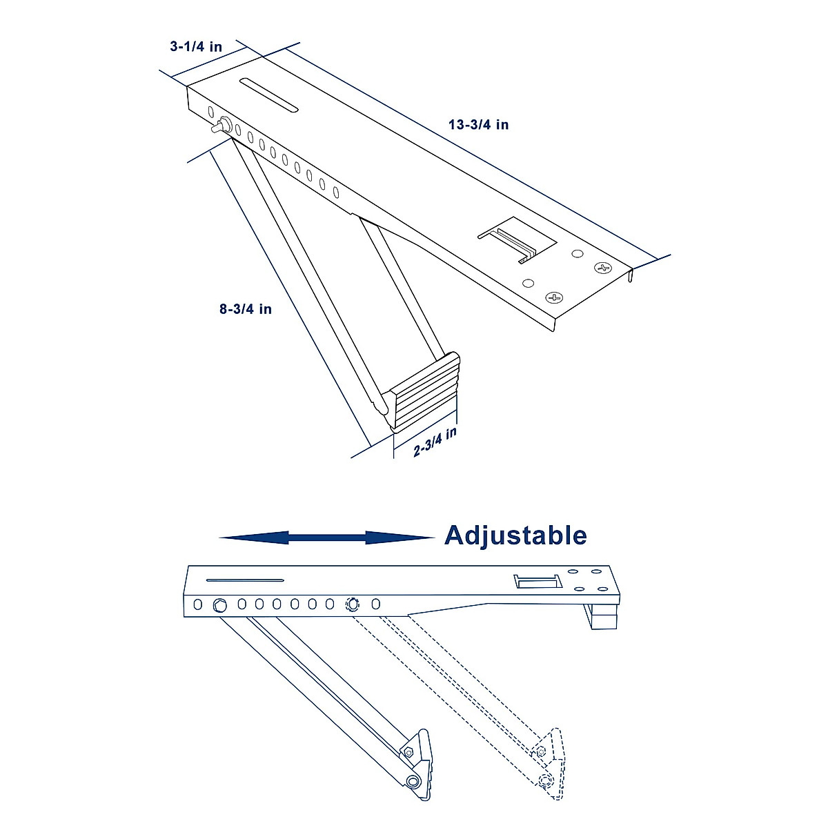 Wintcomfort Window Air Conditioner Bracket, Light Duty Support Bracket, Up to 85 lbs, Universal to Fit 5,000 to 12,000 BTU AC Units