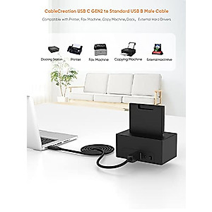 CableCreation USB 3.1 C to USB B Cable 4FT, USB Printer Cable USB B to C 10Gbps for Thunderbolt 3 Host MacBook Pro Air USB B Printer, External Hard Drive, Docking Station, Scanner, 1.2M Black