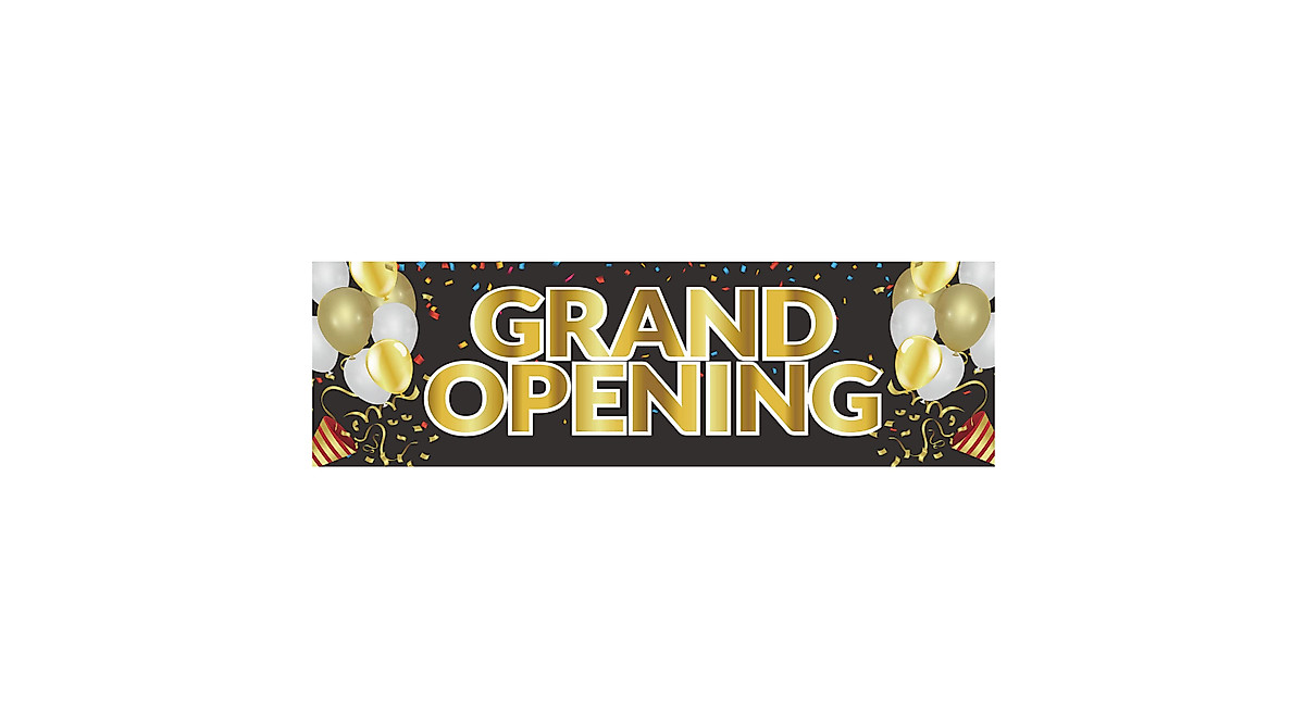 Grand Opening Banner - Vibrant Store Opening Sign & Rope