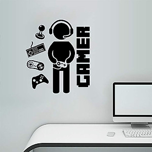 SITAKE Game Room Decor, “Gamer” Boys Room Decorations for Bedroom, Kids Wall Decor and Wall Stickers for Playroom, 19.7 × 22.0 Inch