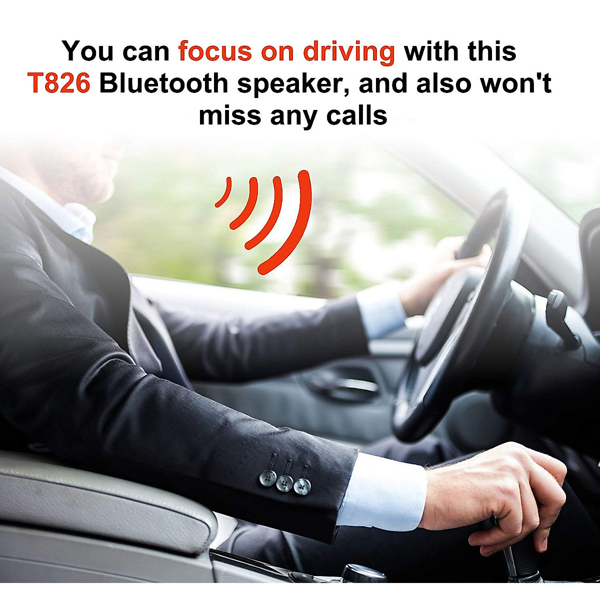 NETVIP Bluetooth Handsfree Speakerphone for Cell Phone, Wireless Car Kit Music Player Adapter with Back-Clip Portable Bluetooth Speaker for Home/Sport/Outdoor, Work with Siri/Google Assistant/TF Card