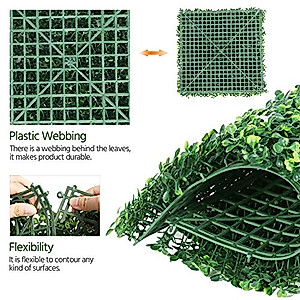 Yaheetech 20 x 20 inch Artificial Boxwood Panels w/Little White Flowers UV Protected Topiary Hedge Plant Privacy Hedge Screen Decorations for Garden,Home,Backyard and Green 12 Pcs