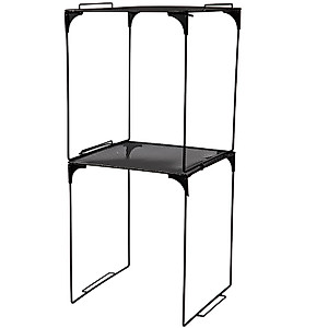 Svartur Locker Shelf for School Locker, Stackable Locker Shelves for Locker Decoration, Tall Locker Organizer Shelf for Work, Back to School Essentials Locker Accessories, Pack of 2, Black