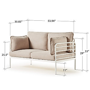ZINUS Amanda Navy Metal Sofa / Steel Framework with Upholstered Cushions / Easy Assembly