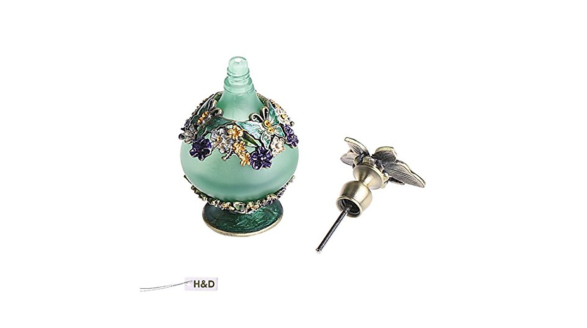 YU FENG Vintage Crystal Perfume Bottles - Elegant Refillable Glass Decor
