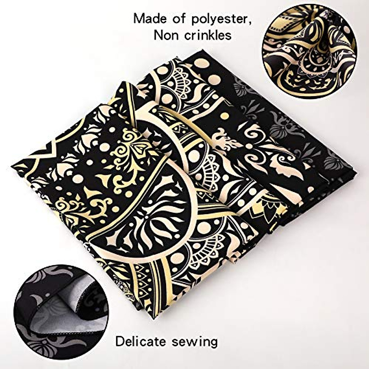 Edeesky Black Golden Mandala Tapestry Wall Hanging Psychedelic Medallion Wall Tapestry Aesthetic Indian Hippie Wall Decor Bohemian Wall Art Boho Home Decoration for Bedroom,Living Room,Dorm