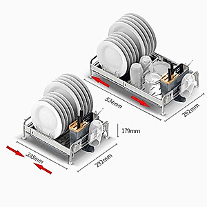 SDGH Dish Rack Space Aluminum Kitchen Dish Rack Drain Rack Tableware Dish Rack Drain Dish Rack Release Tray Storage Box Rack
