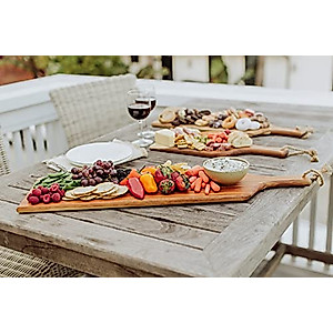 TOSCANA - a Picnic Time brand - Artisan 30" Acacia Charcuterie Board with Raw Wood Edge, Cheese Board, Serving Platter, (Acacia Wood)
