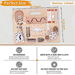 HAN-MM Montessori Busy Board for Toddlers Blackboard with 8 Maker and Eraser Wooden Montessori Toys for Toddlers - Travel Toy with Educational Activities and Fine Motor Skills Activity Buckle Toy