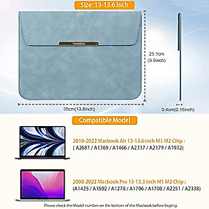 TOWOOZ Sleeve Compatible with 2022 New M2 MacBook Air 13.6 Inch A2681 / MacBook Pro 13-13.3 Inch/ MacBook Air 13-13.6 Inch M1 M2 Chip, Laptop Sleeve Case with Accessory Pouch
