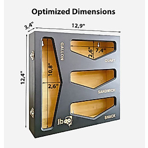 Ziplock Bag Bamboo Storage Organizer for Kitchen Drawer, Food Baggie Dispenser Box, Compatible with Quart Bag, Snack Bag, Sandwich Bag, Gallon Bag, (black)