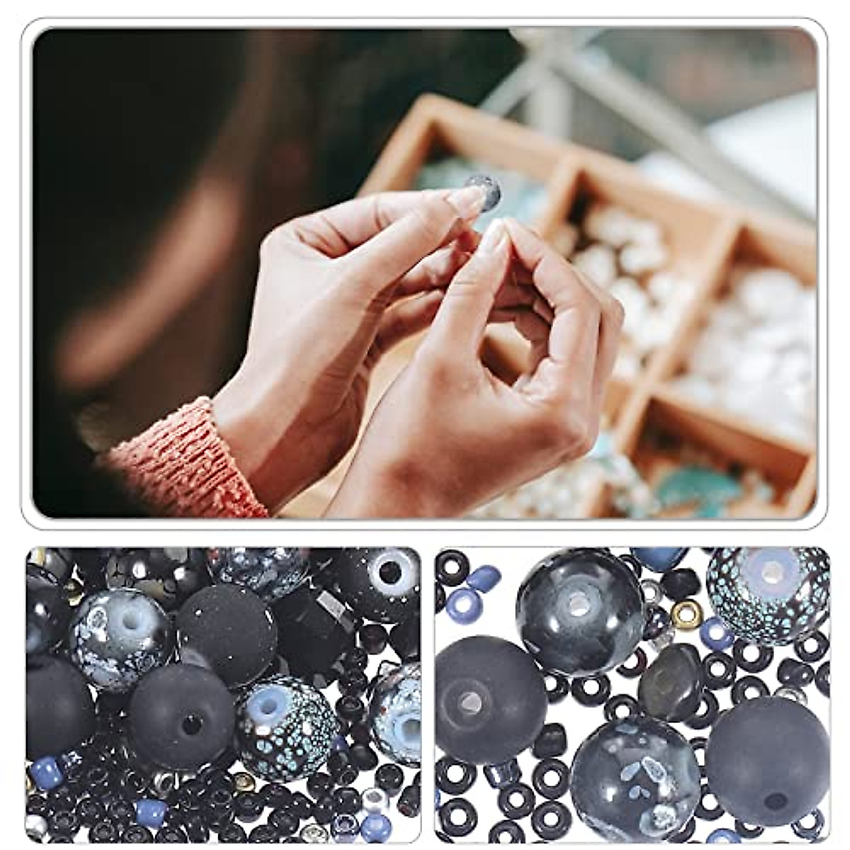 COHEALI Bracelets Kit Bracelet Kit 2 Bags of Jewelry Making Beads DIY Crafts Loose Beads for Necklace Earrings Bracelet Making Bracelet Beads