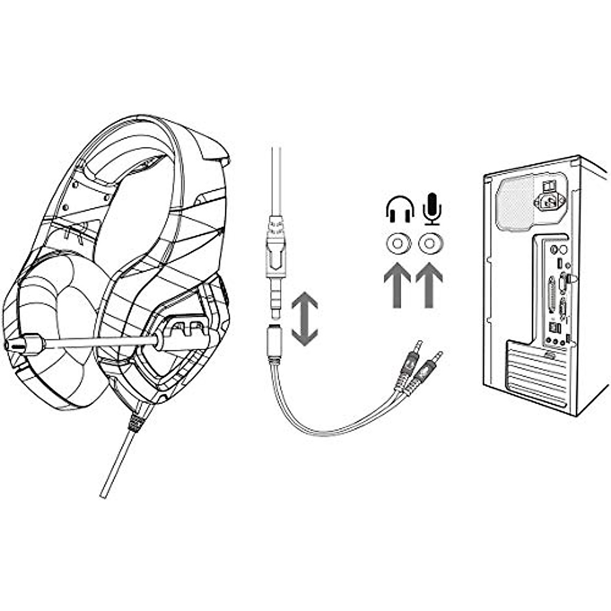 YEYIAN Force Stereo Gaming Headset Mic, Noise Cancelling Over Ear Microphone Headphones, Bass Surround, Soft Earmuffs, Compatible with PS4 Xbox One PS5 Nintendo Controller PC Laptop Games, Winter Camo
