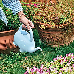 Indoor Watering Can, Elephant Watering Can Anti-Slid Handle Cute Plastic Creative for House Bonsai Plants Garden Flower Pink 1