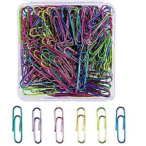 Paper Clips,Deoot 200 PCS Medium Size Paper Clips Smooth & Durable Assorted Color Coated Paper Clips for Office School and Personal Use