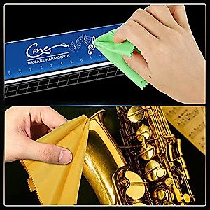 Hricane Guitar Cloths Ultrafine fiber suede (8-Pack 12"x12") Plush Polishing Cloths for Musical Instruments Premium Polishing & Cleaning Cloths for Guitar Violin Piano Clarinet Trumpet Sax Universal