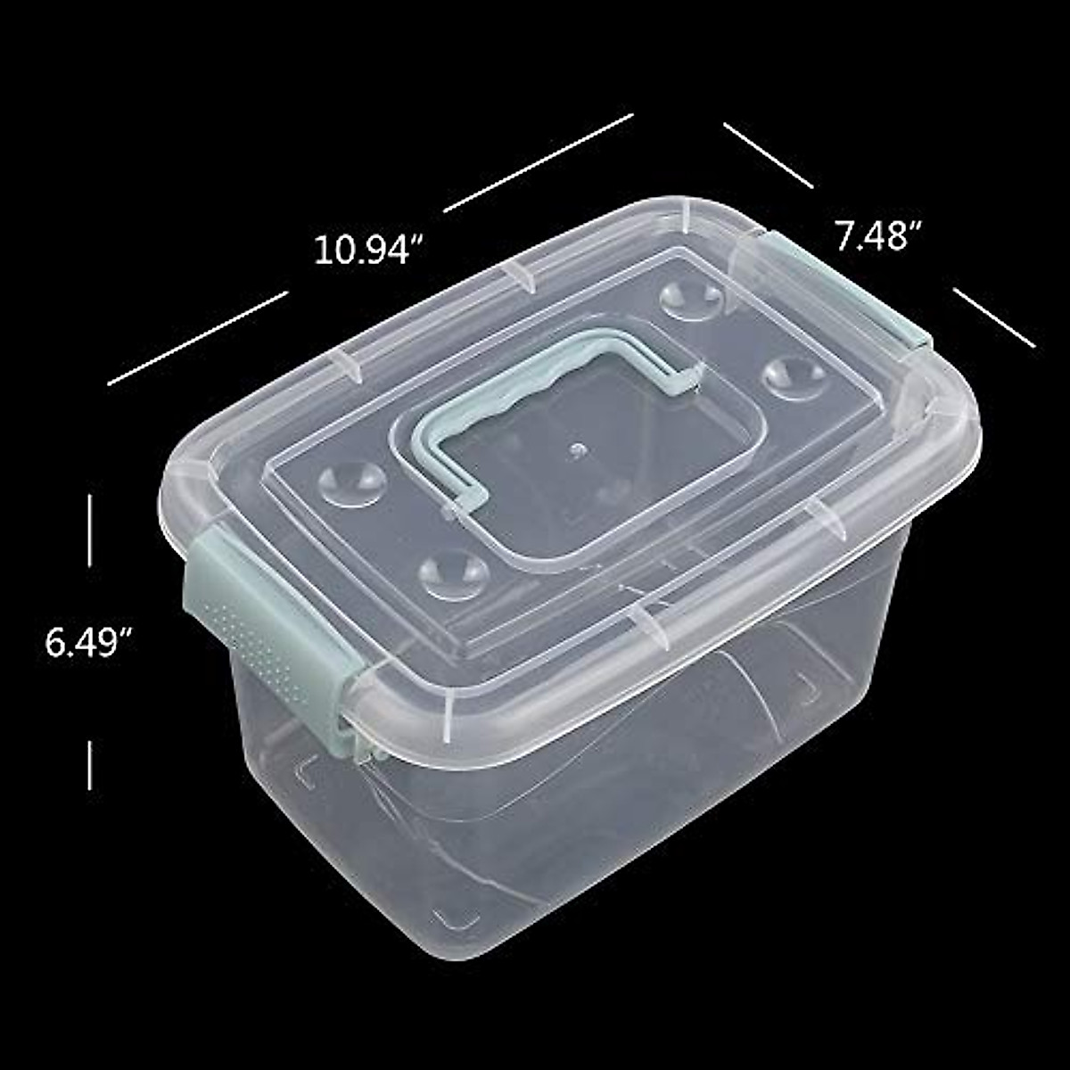 Sandmovie 5.5 Quart Plastic Storage Container Box with Lid and Handle, 6 Packs