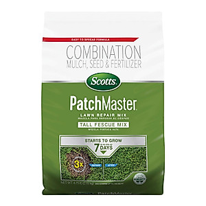 Scotts PatchMaster Lawn Repair Mix Tall Fescue Mix, Combination Grass Seed, Fertilizer, and Mulch, 4.75 lbs.