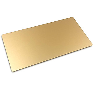 Ebamaz Anodized Aluminium Laser Engraved Mount Metal Plate Etching Sheets 100X50mm Round Corner with Adhesive(Golden,Blank,10PCS)
