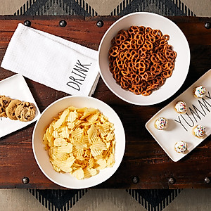 Rae Dunn Melamine Bowl Sets - Durable Dishwasher Safe Dinner/Cereal Bowls Set of 2 (12 inch) Bowl Set for Soup, Cereal, Pasta, Salads