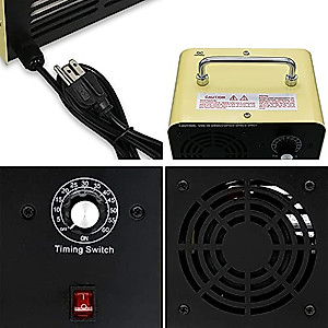 Commercial Ozone Generator 10,000 mg/h, Multipurpose Ozone Machine Odor Removal for Car Smoke, Timing Function & Carry Handle, Industrial O3 Air Purifier for Home Room, Basement (Yellow)