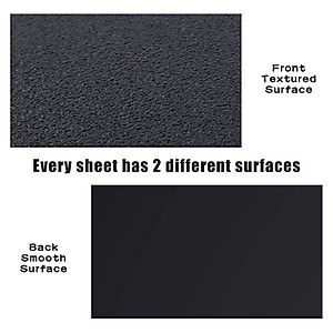Zuvas Black ABS Plastic Sheet 12" x 16" x 2mm 6 Pack, Flexible Than Plexiglass Sheet, Moldable Than Acrylic Sheet, DIY Materials for Home Decor, Handcrafts (Matte & Textured Finish)