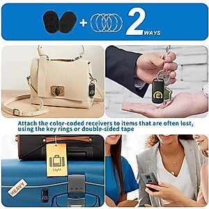 Key Finder with Thinner Receivers & Advanced Fabric Remote, SIMJAR 80dB+ RF Item Locator with 131ft Working Range, 1 RF Transmitter & 8 Receivers