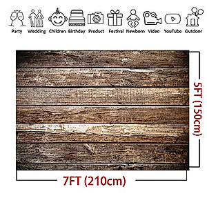 LYWYGG 7x5ft Photography Backdrop Brown Wood Backdrops Photography Wood Floor Wall Background Photographyers CP-172