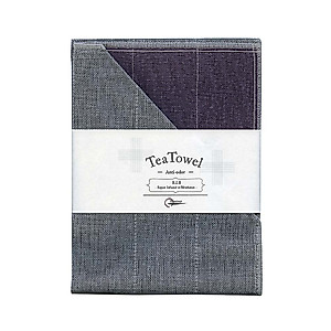 IPPINKA Nawrap Binchotan Tea Towel, Purple x Charcoal
