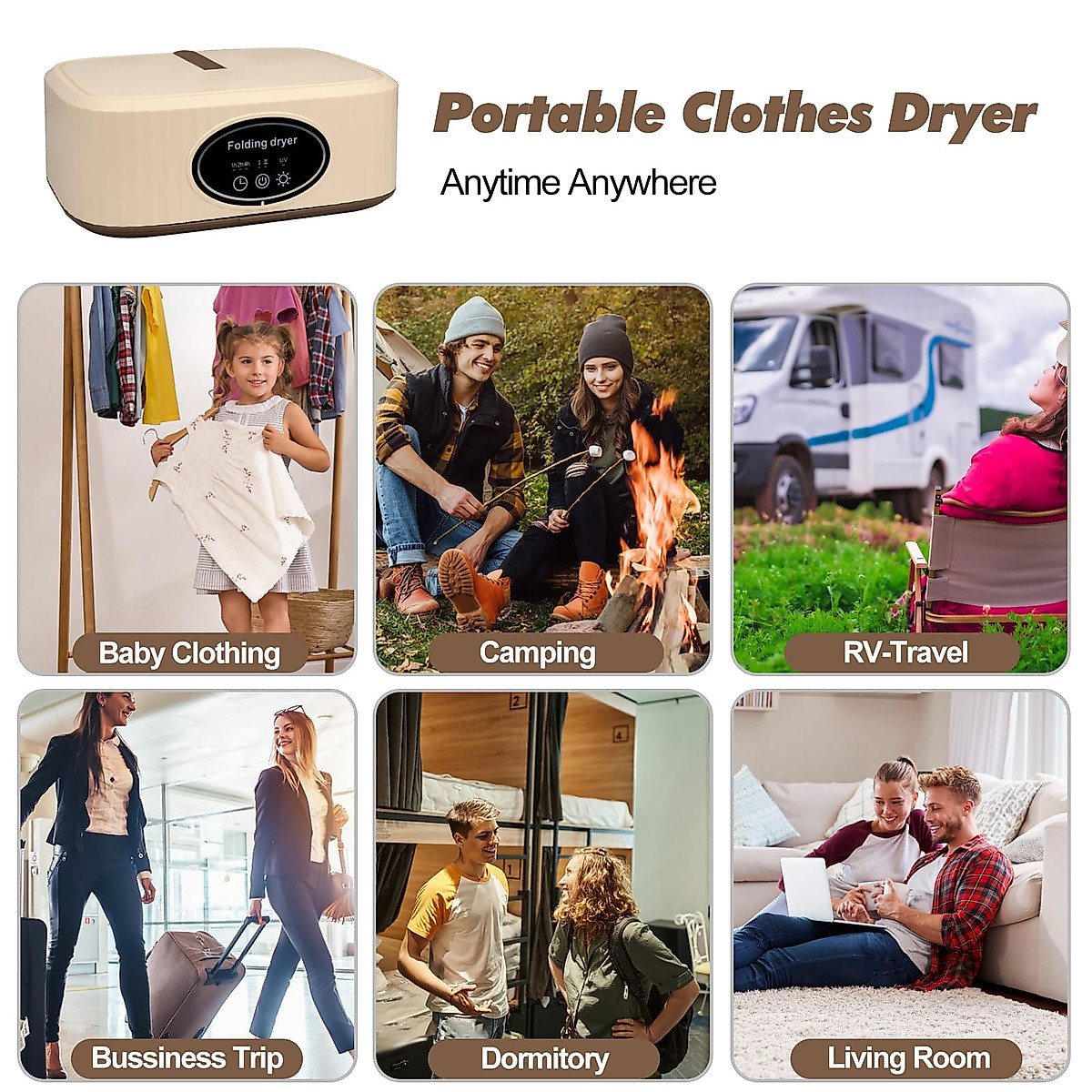 Portable Dryers for Laundry Portable Clothes Dryer Mini Dryer for Clothes Foldable Travel Clothes Dryer Portable Dryer For Apartment,Rv,Travel,Hotel Home Dorm Camping