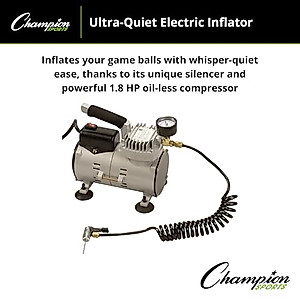 Champion Sports Ultra-Quiet Air Compressor Inflator Black, 110 VOLT - 1/8 HORSE-POWER