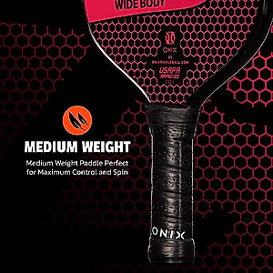 ONIX Graphite Z5 Pickleball Paddle (Graphite Carbon Fiber Face with Rough Texture Surface, Cushion Comfort Grip and Nomex Honeycomb Core for Touch, Control, and Power), Pink