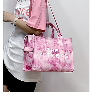 LMKIDS Tote Bag for Women, Canvas Tote Bag, Travel Tote Bag, Women Shoulder HandBag, Crossbody Bag, The Tote Bag with Zipper(Pink)