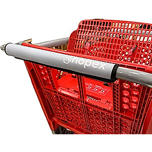 Shopping Cart Handle Cover by Shopex, Cover for Grocery Cart, Buggy and Trolley Handles | Safe for Adults, Babies and The Environment | Eco-Friendly and Reusable | 16 Inches Long | Grey
