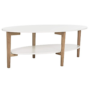 Safavieh Home Collection Woodruff White and Natural Coffee Table