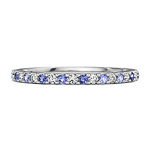 Shine Jewel 0.18 Cts Tanzanite Gemstone Half Eternity Band 925 Sterling Silver Unique Stackable Ring (9)