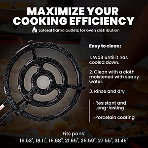 Machika L-50 Butane/Propane Burner | Professional Paella Pan Burner | 3 Ring Outdoors Burner | Ceramic Coating | Perfect for Restaurants, Outdoor Events and More | Fits up to 32 Pans |